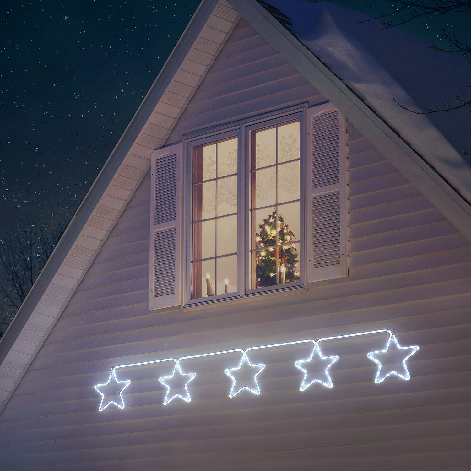 Star Rope Light Outdoor Christmas Decoration Large LED Xmas Wall ...