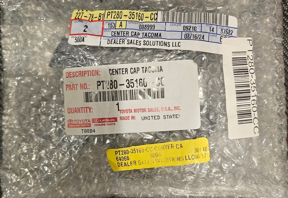 Toyota Tacoma OEM Charcoal Center Cap NEW Fits 2016 - 2023 Models PT280 ...