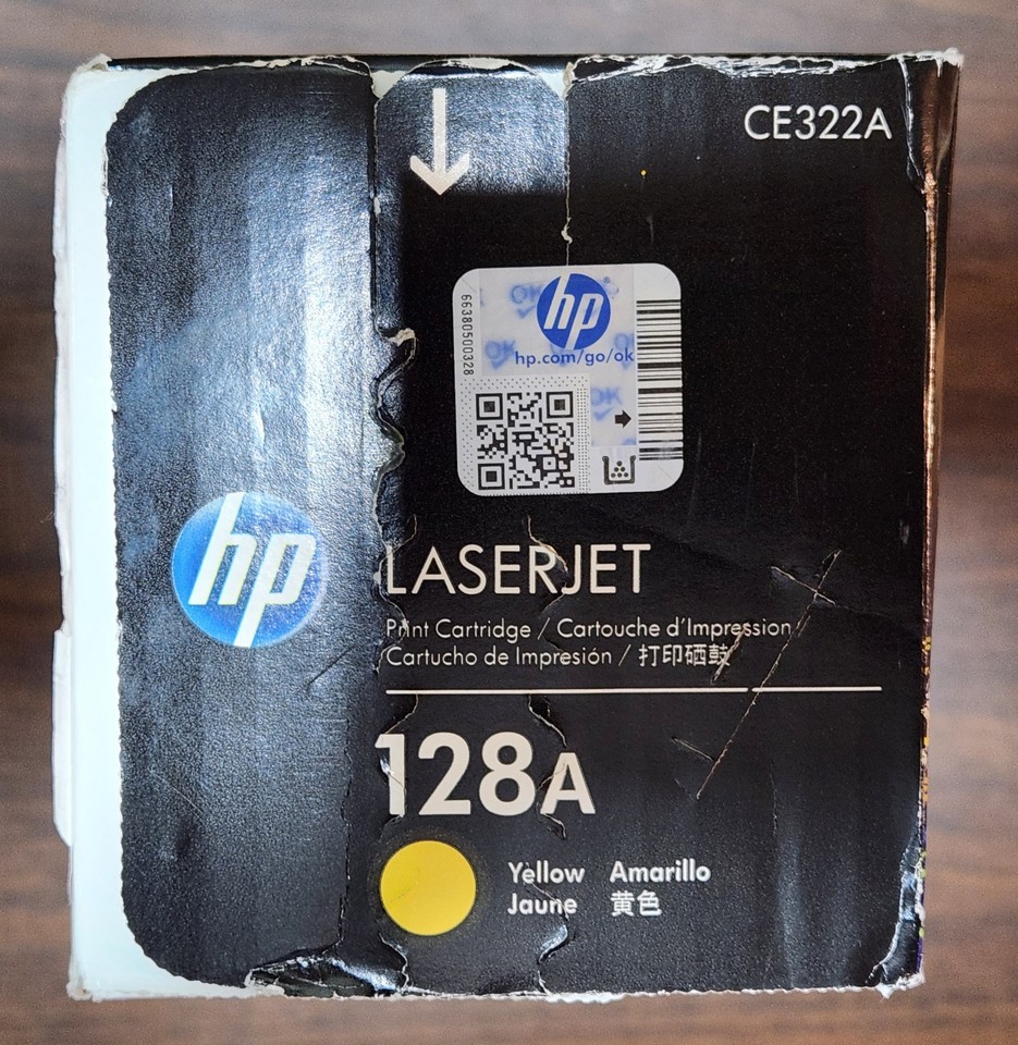 New Sealed Genuine HP CE322A Toner Cartridge -Yellow 128A | eBay