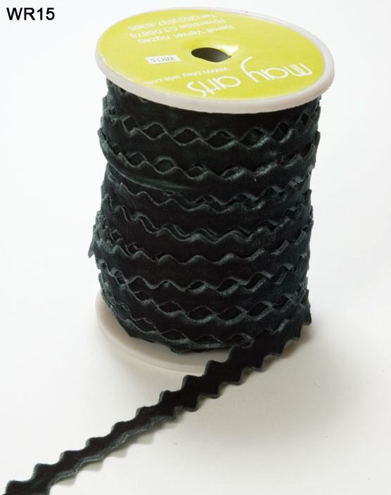 3/8" Velvet Ric Rac Ribbon - May Arts - WR15 - Dk. Green - 32 yds | eBay