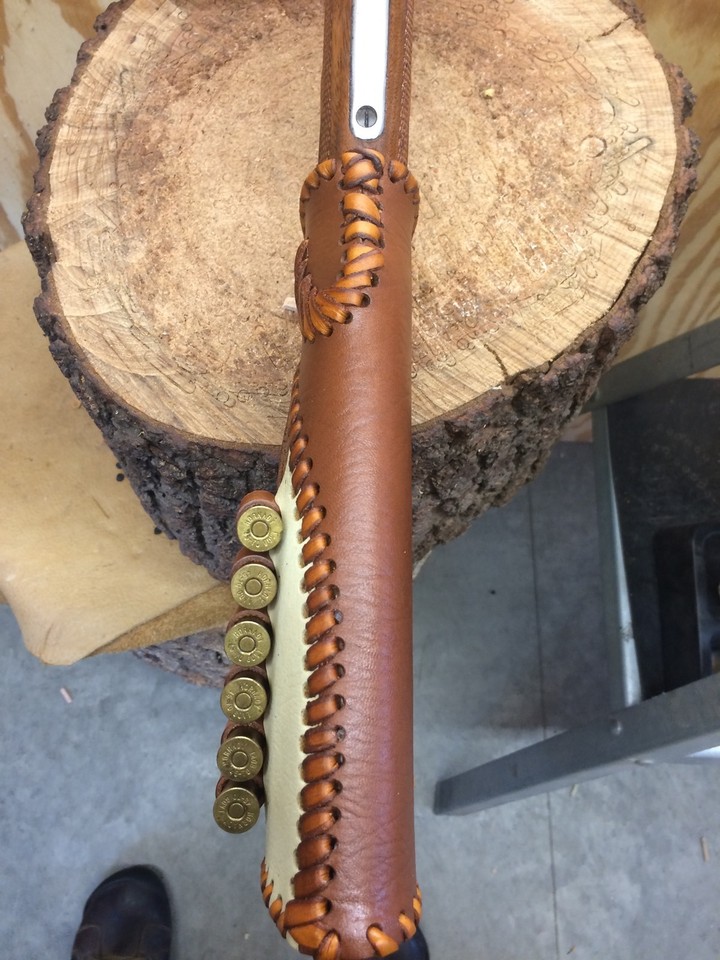 LEATHER GUN STOCK COVER/SHELL HOLDER Winchester Marlin Rossi Henry | eBay