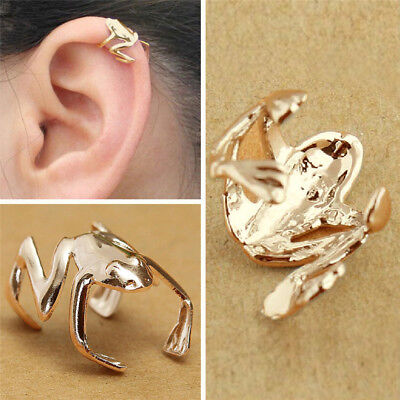 1Pcs Punk Gold Plated Cute Frog Cuff Ear Clip Wrap Earring Retro ...