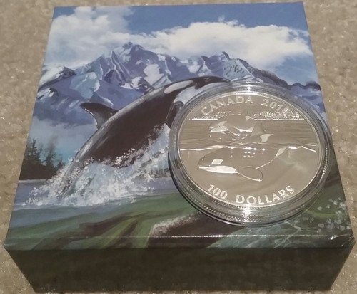 $100 2016 ORCA 1OZ Pure Silver Proof Coin Canada | eBay