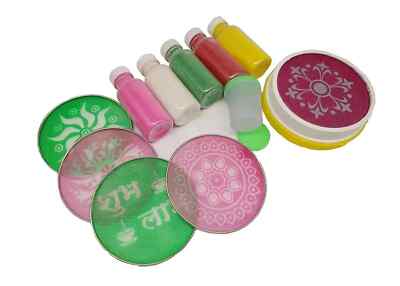Rangoli Making Kit Includes Magic Tool 4" Rangoli Filler with 5 Color ...