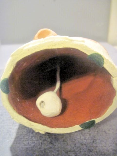 TERRA-COTTA CHRISTMAS ELF OR SANTA BELL SIGNED SEAGAR | eBay