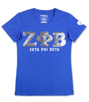 Zeta Phi Beta Sequin Patch Tee Royal Blue | eBay