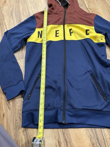 Neff Shredder Hoodie Mens Medium Blue Softshell Full Zip Big Logo ...