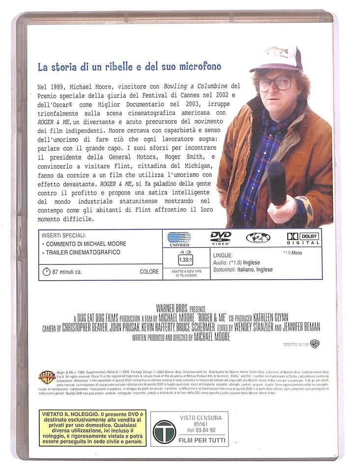 roger & me dvd film michael moore italiano editoriale nuovo | eBay