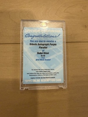 (USED) 2018 Topps Tribute Autograph Purple Parallel Redemption Card | eBay