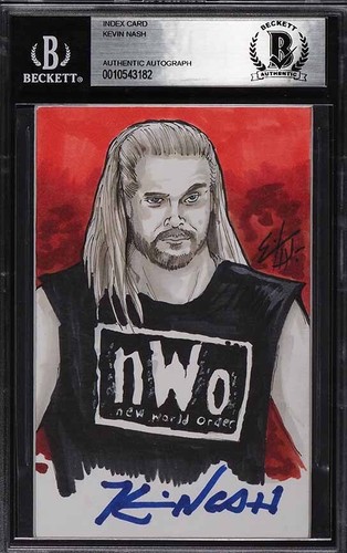 KEVIN NASH DIESEL ORIGINAL ART SKETCH CARD WWF WWE WCW NWO SIGNED AUTO ...