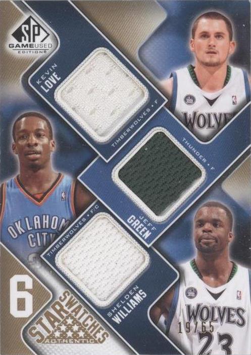2009-10 SP Game Used - 6 Star Swatches Dwyane Wade, Kevin Love, Raymond ...