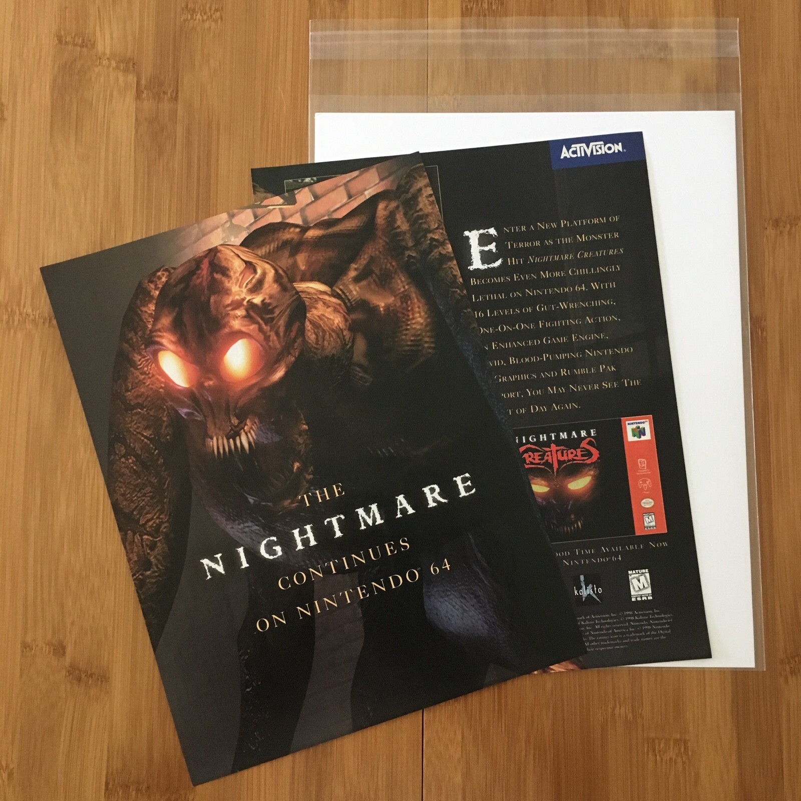1997 Nightmare Creatures N64 PS1 Playstation 1 Print Ad/Poster Horror ...