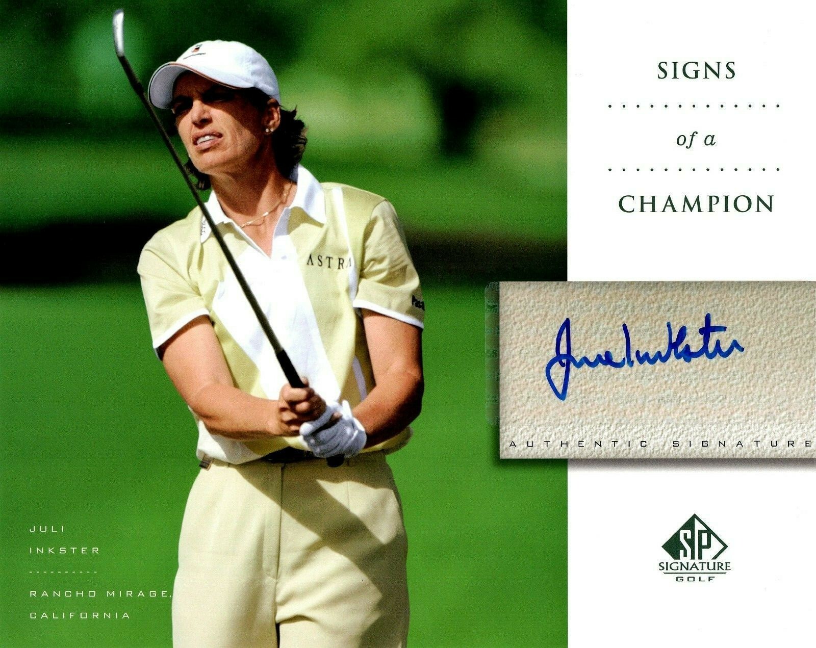 Juli Inkster Signed 2004 SP Signs of a Champion 8x10 Photo UDA ...