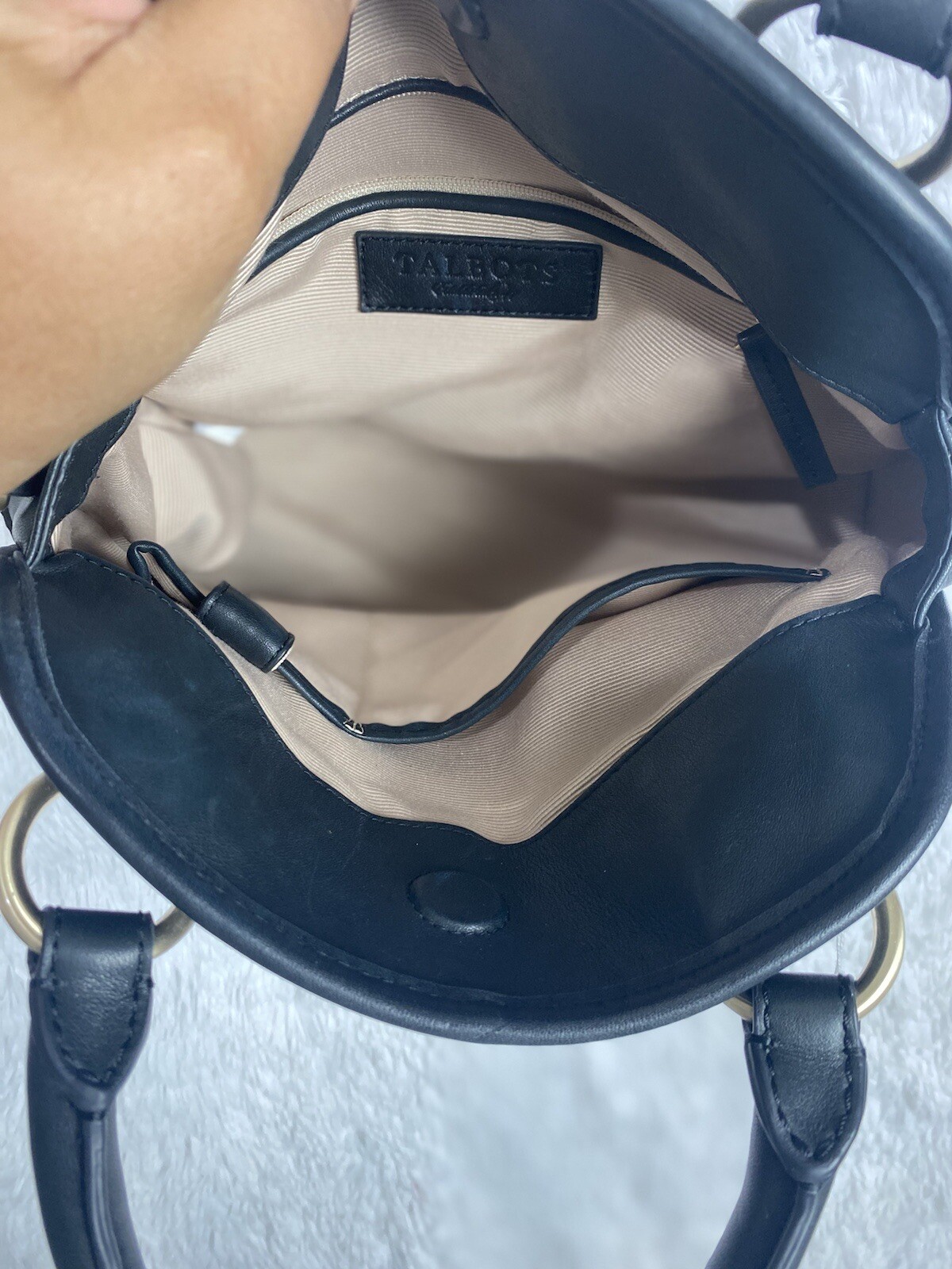 Talbots Purse Black Leather Mini Pouch Handbag Handle Bag | eBay