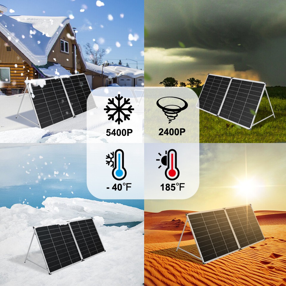 Dokio 200W Portable Foldable Solar Panel Kit for Car Battery/RV/Garden ...