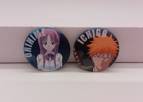 Lot Of 2 Bleach Brave Souls Orihime & Ichigo Pin Back Buttons Badge ...