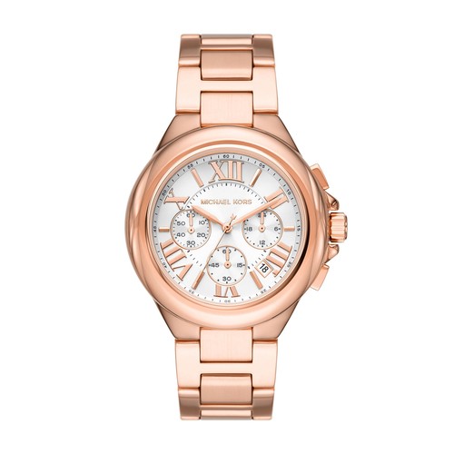 Montre Femme MICHAEL KORS CAMILLE MK7271 Chrono Acier Gold Rose Blanc ...