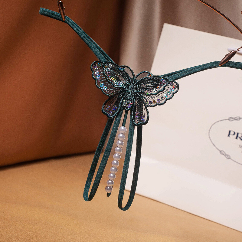 Sexy Women Lingerie Butterfly Embroidery Thongs Underwear Panties G ...