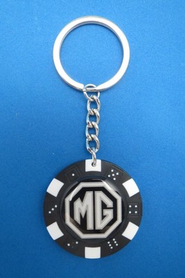 MG MGA MGB MIDGET LOGO POKER CHIP DICE KEYRING KEY RING CHAIN #033 ...