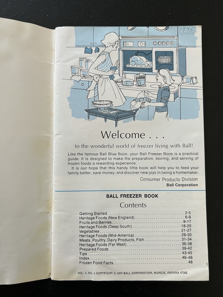 Vintage 1974 Ball Blue Book Easy Guide to Canning and Freezing Food PB ...