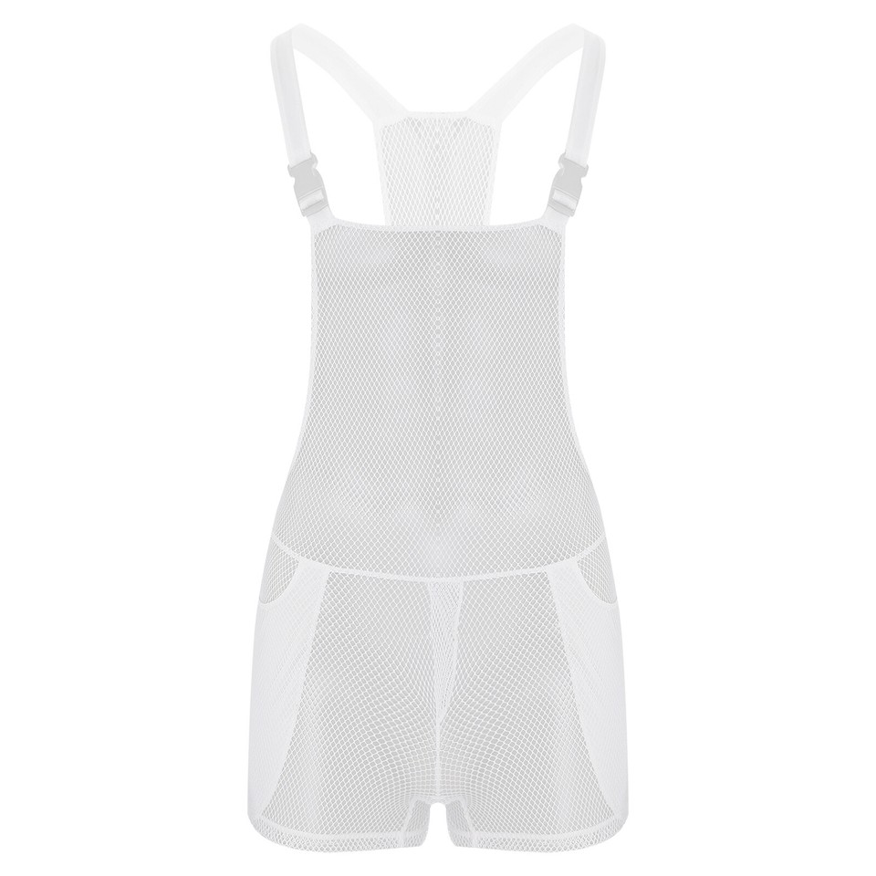 Men's One Piece Fishnet Overall Bodysuit Fishnet Hollow Out Jumpsuit ...