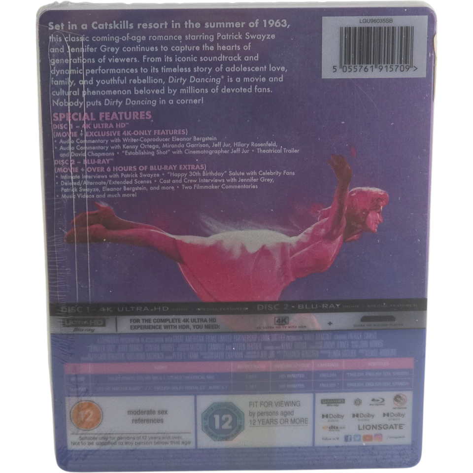 Dirty Dancing 4K Ultra HD + Blu-Ray Steelbook Jennifer Grey, Patrick Swayze | eBay