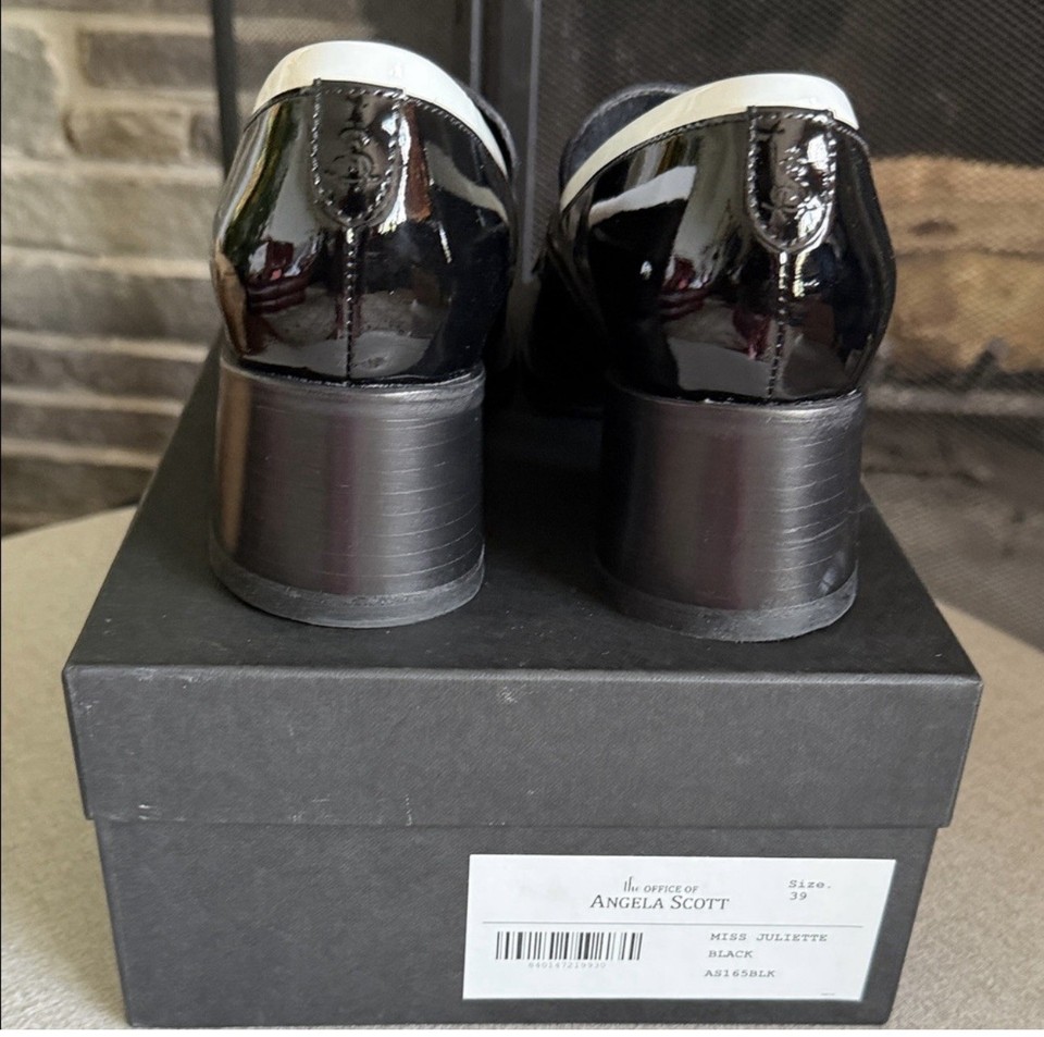 The Office of Angela Scott Black Leather Ms Juliette Kiltie Loafer ...