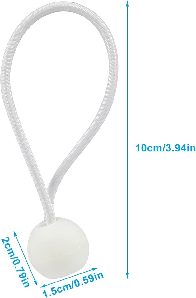 Waziaqoc 50 Pcs Ball Bungee Cords 4 Inch, Tarp Ties 4 White | eBay
