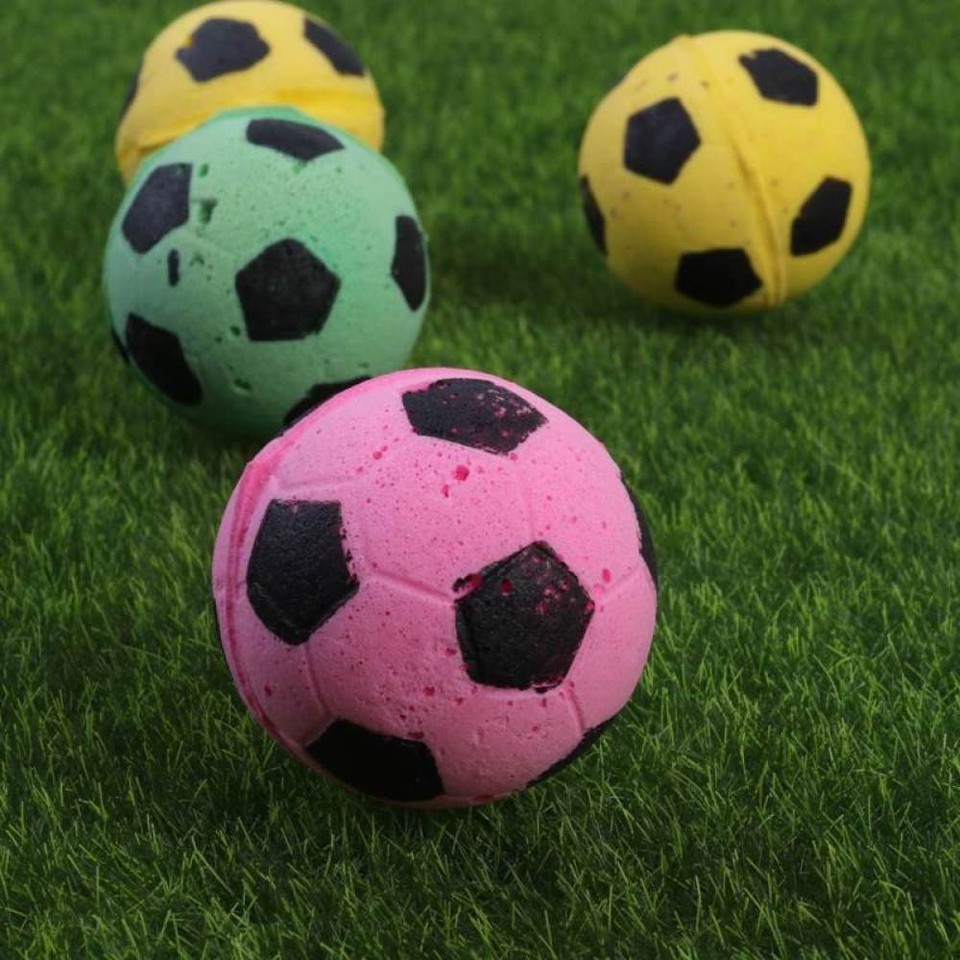 4 Pcs Sponge Football Soccer Balls Cat Toys Cat Toys Soccer Ball Toys ...