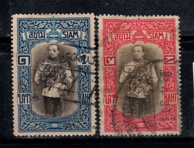 Thailand 1912 Mi. 106-107 Gestempelt 80% König Chulalongkorn ...