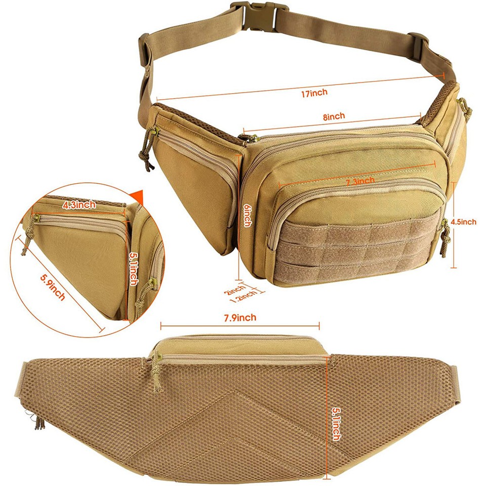 Tactical Pistol Bag Waist Handgun Bag Holster Gun Fanny Pack with ...