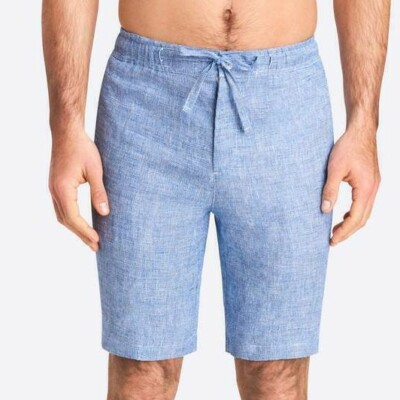 Bugatchi Men's 100% Linen Drawstring Blue Shorts Men's Small or XL NEW NWT Golf | eBay