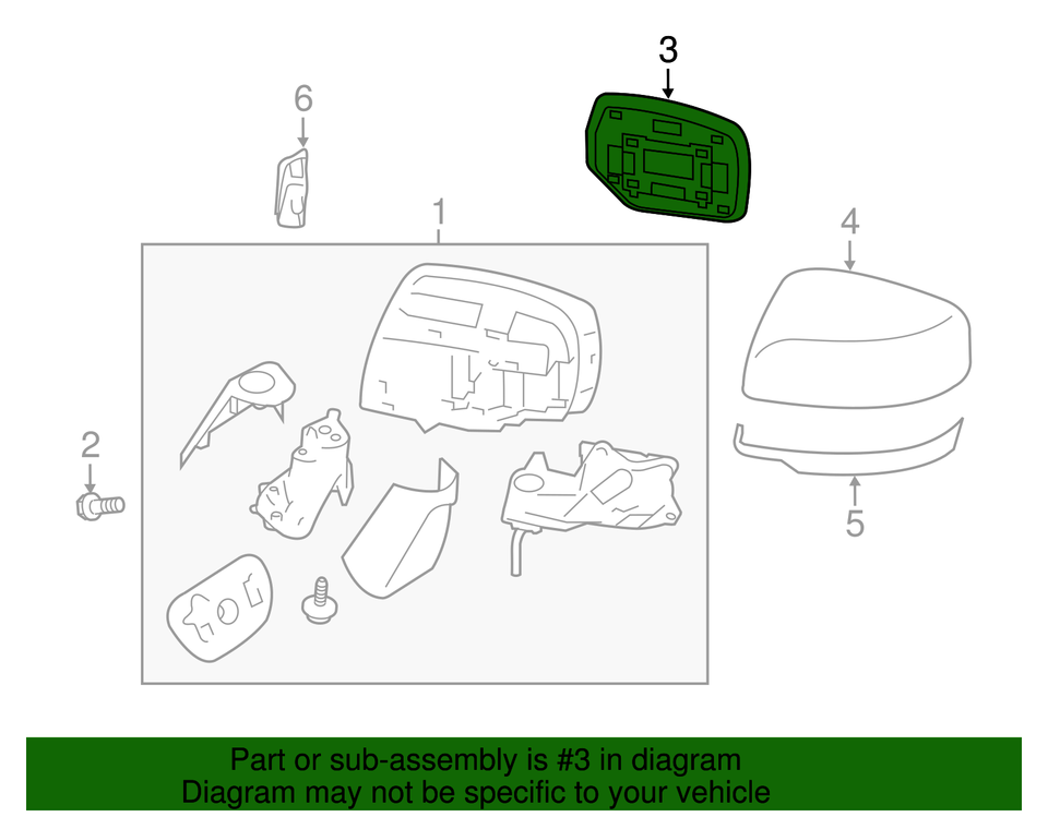 Genuine Subaru Mirror Glass 91039FL02A | eBay