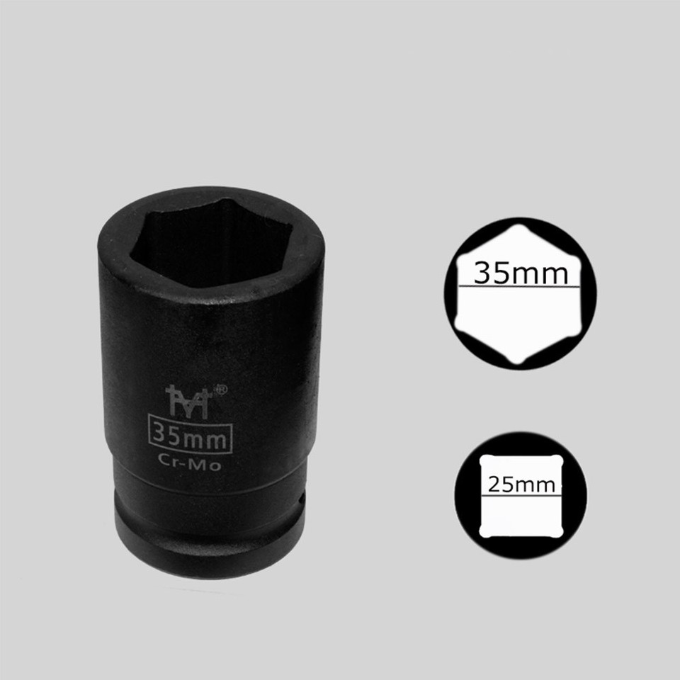 1" Drive Deep Impact Socket 17-46mm 6 Point Hex Nut Bolt Wrench Long ...