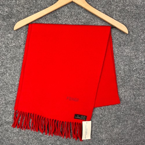 Vintage W/ TAG FENDI 100% Lana Lambswool Scarf Italy Made Soft Fringe ...