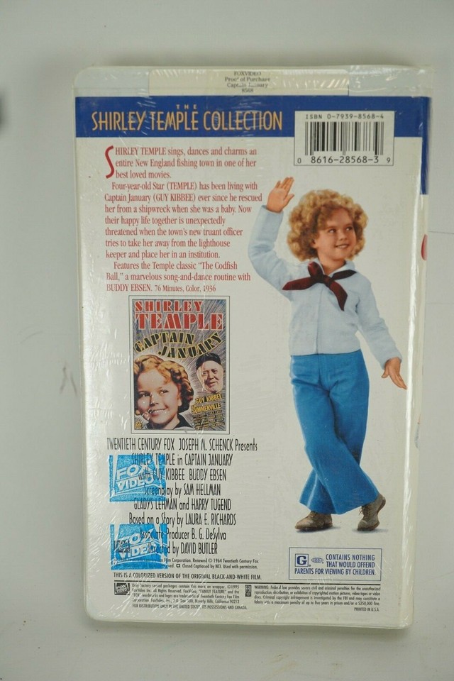 NEW Shirley Temple VHS Captain January 86162856839| eBay