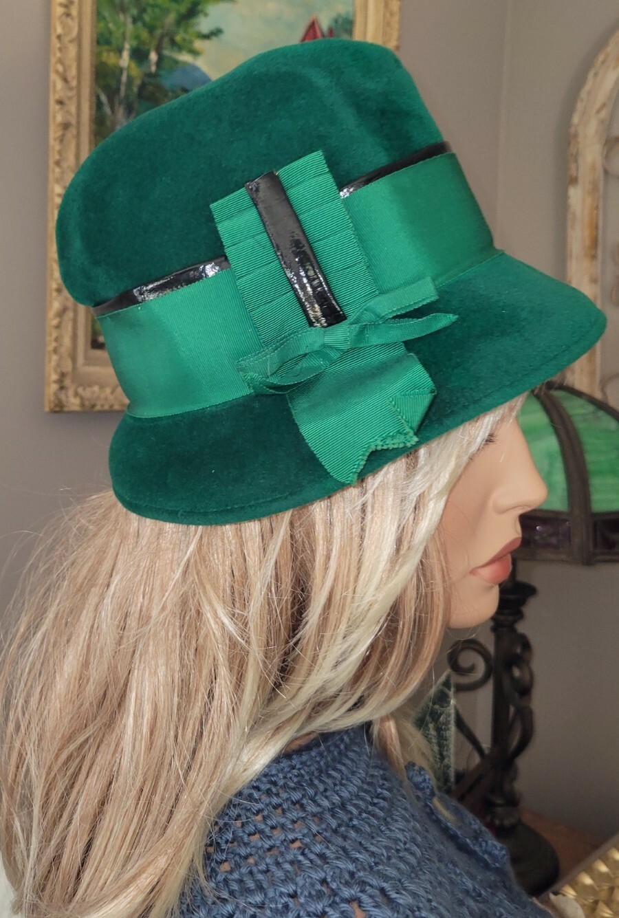Vintage Furfelt Ladies Fedora Kelly Green Irish St Patrick's Day Hat | eBay