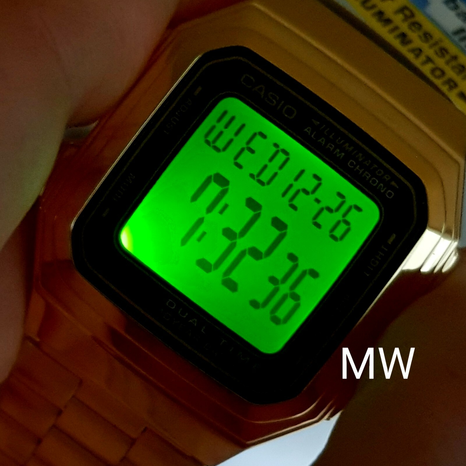 Casio A178 A178WA Illuminator Retro Vintage Gold Digital Quartz Watch ...