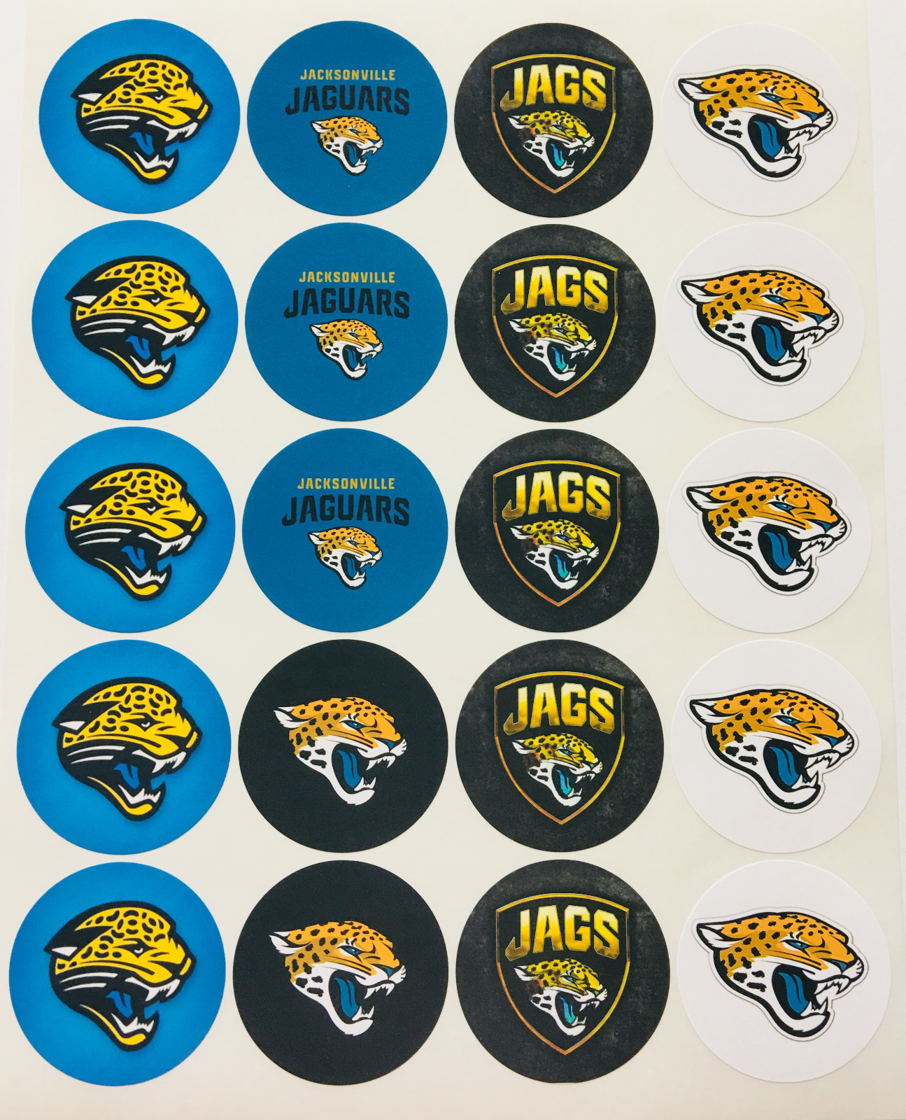 SET of 40- 2" JACKSONVILLE JAGUARS ADHESIVE STICKERS | eBay