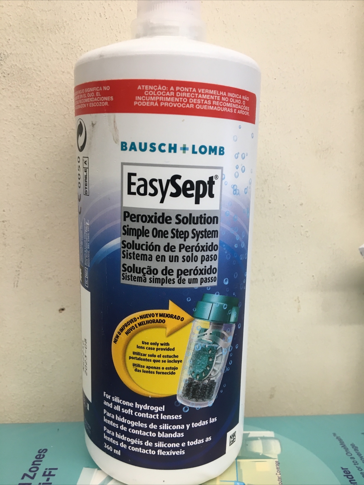 Bausch and Lomb EasySept Peroxide Solution Contact Lens Cleaner for ...
