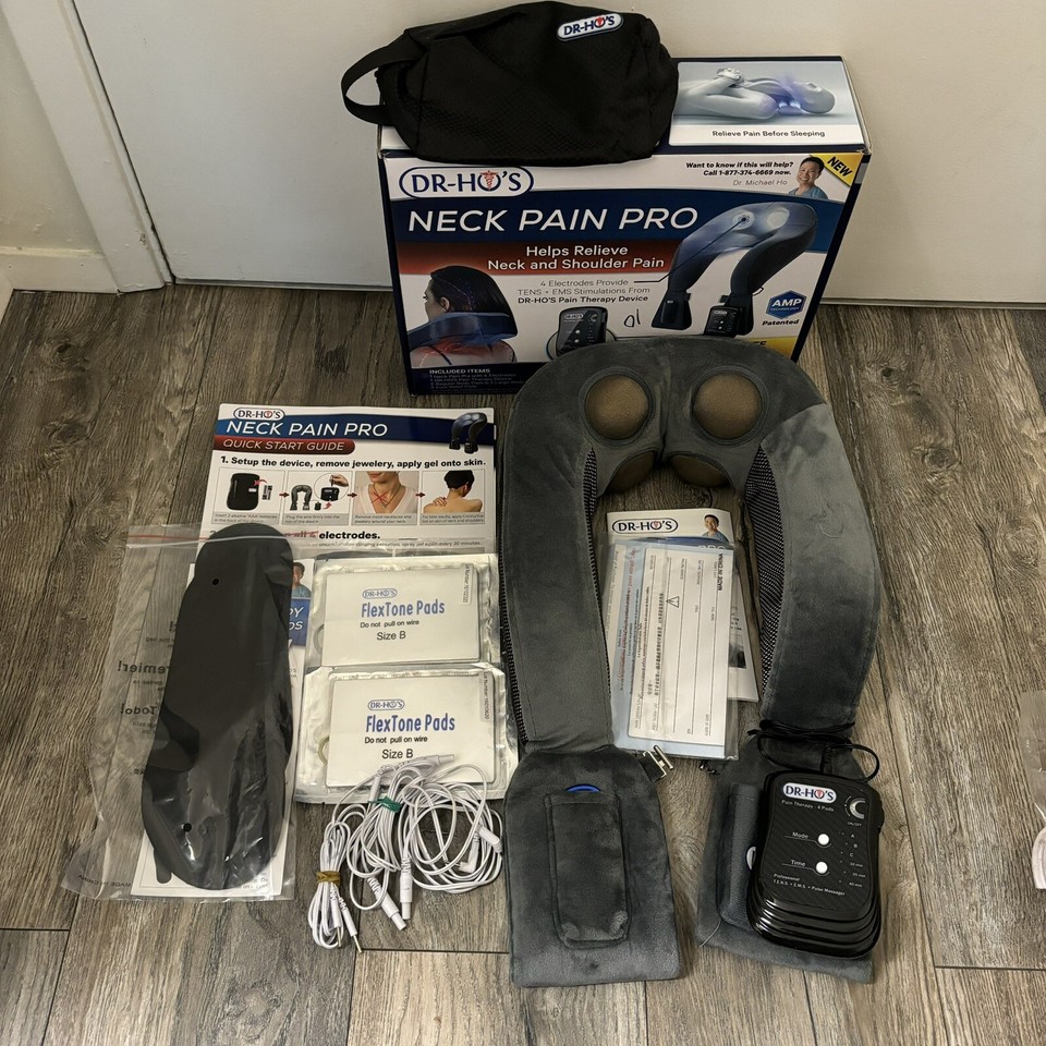 Dr Ho's Neck Pain PRO Neck & Shoulder TENS EMS Therapy w/ Foot Pads | eBay