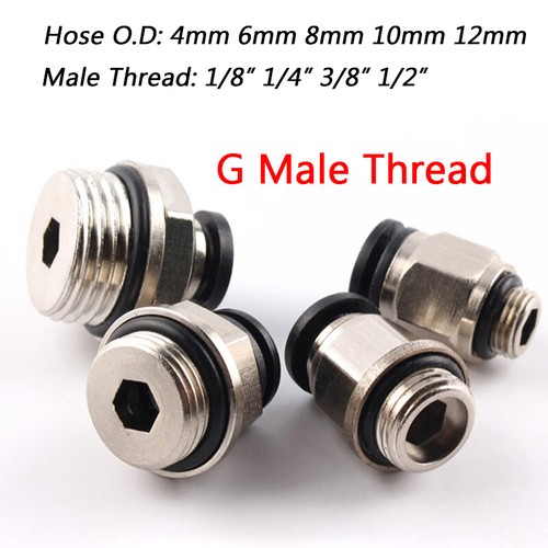 G Male Thread Pneumatic Hose Push-in Straight Connectors Fittings OD ...