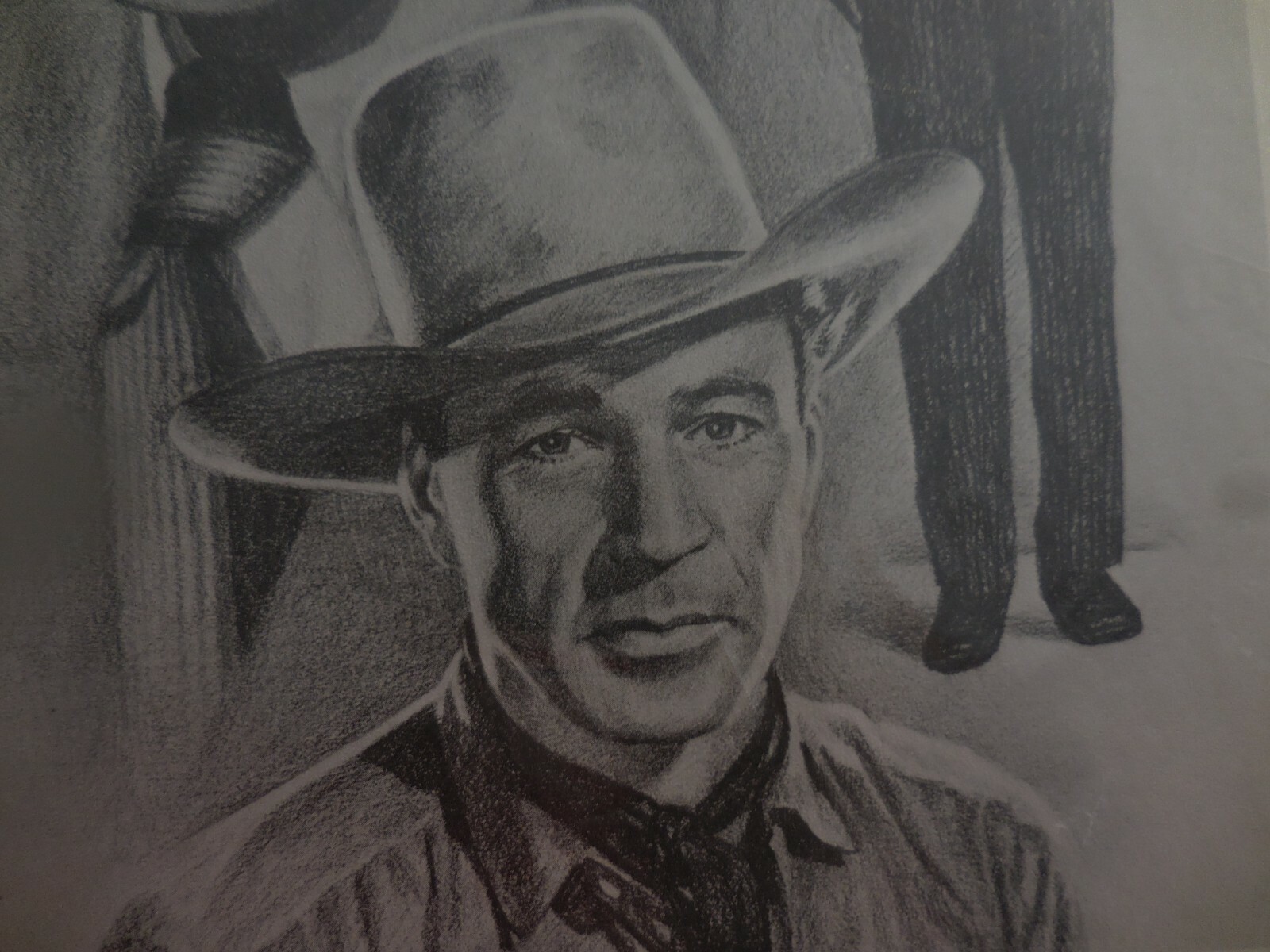 Vintage Art Print of GARY COOPER by Penny Alexander Signed & Dated in ...
