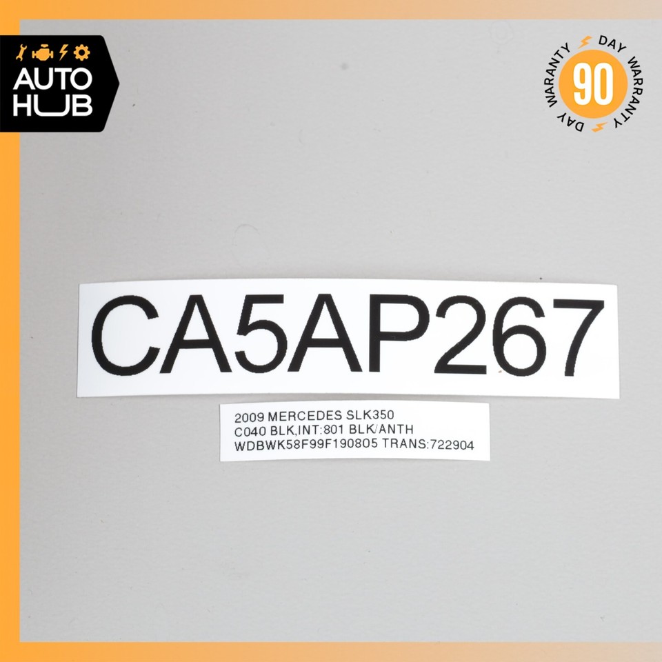 Mercedes R171 SLK350 SLK300 Emergency Spare Tire Jack Tool Kit w/Foam ...