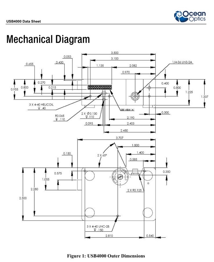 Ocean Optics USB4000 Compact Modular Fiber-Optic Spectrometer; Range ...