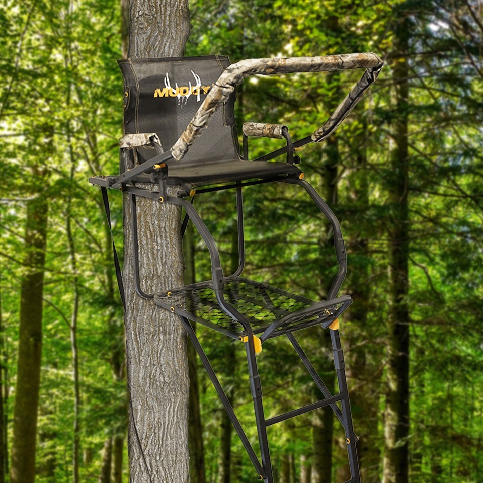 Huntsman Deluxe 17-Foot 1 Person Hunting Deer Ladder Tree Stand (Open ...