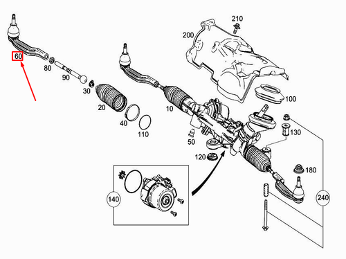 NEW MERCEDES-BENZ A W177 LEFT STEERING TIE ROD END A1773308500 | eBay
