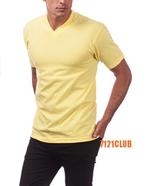 PRO CLUB MEN V NECK T SHIRT CAMO TEE PROCLUB PLAIN SHORT SLEEVE BIG ...
