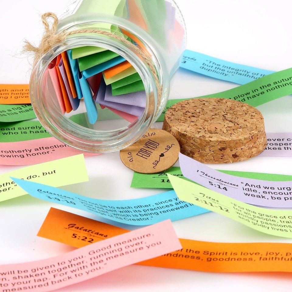 Christian Gifts for Women Bible Verse Jar 90 Color Coded Bible Verses ...