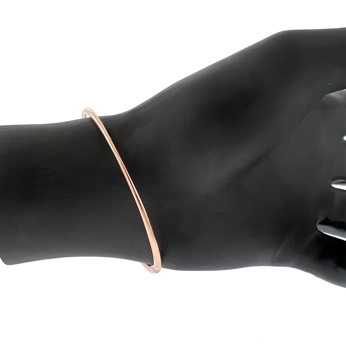 14k Rose Gold Thin Diamond Bangle Bracelet .50 CTW - Gem